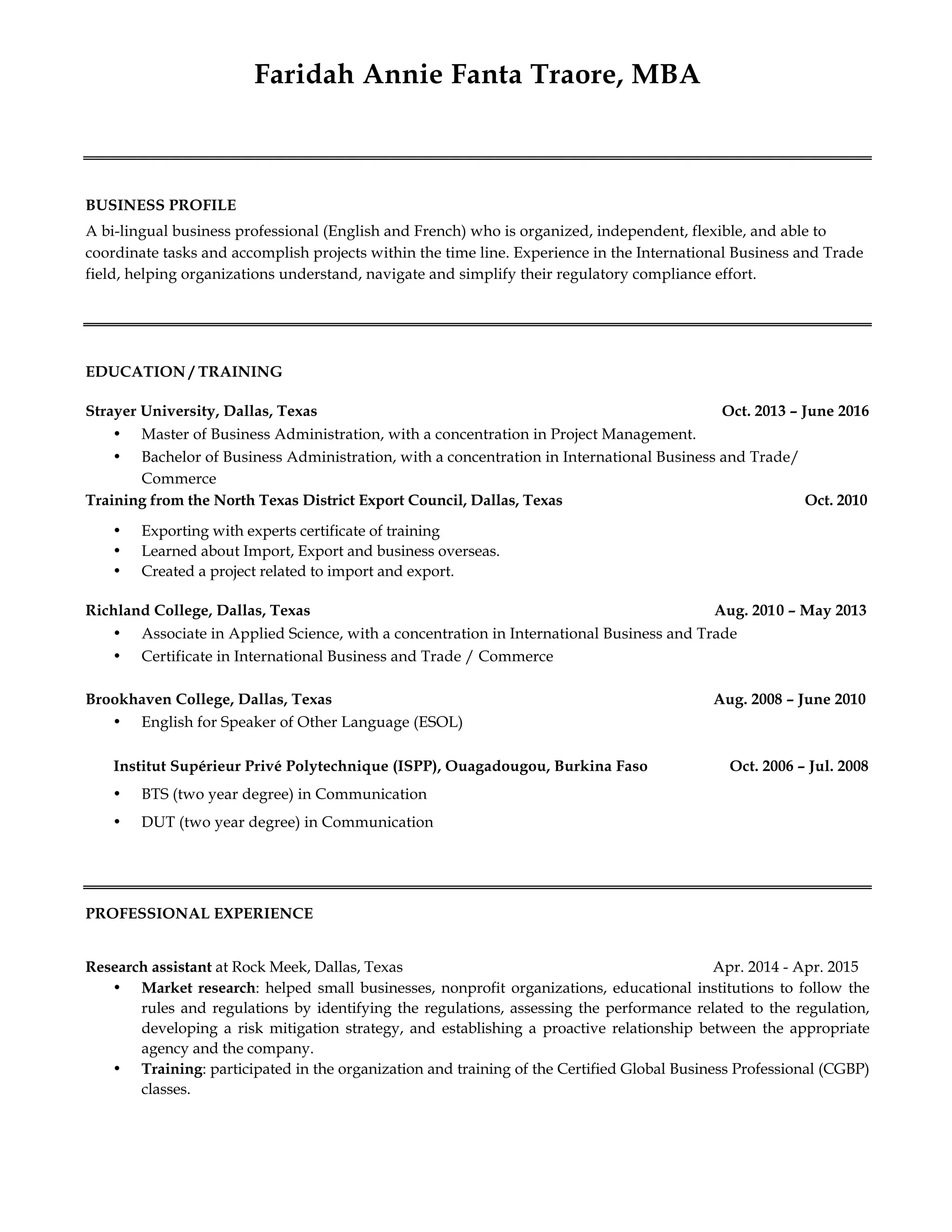 Faridah Resume 2 | PDF