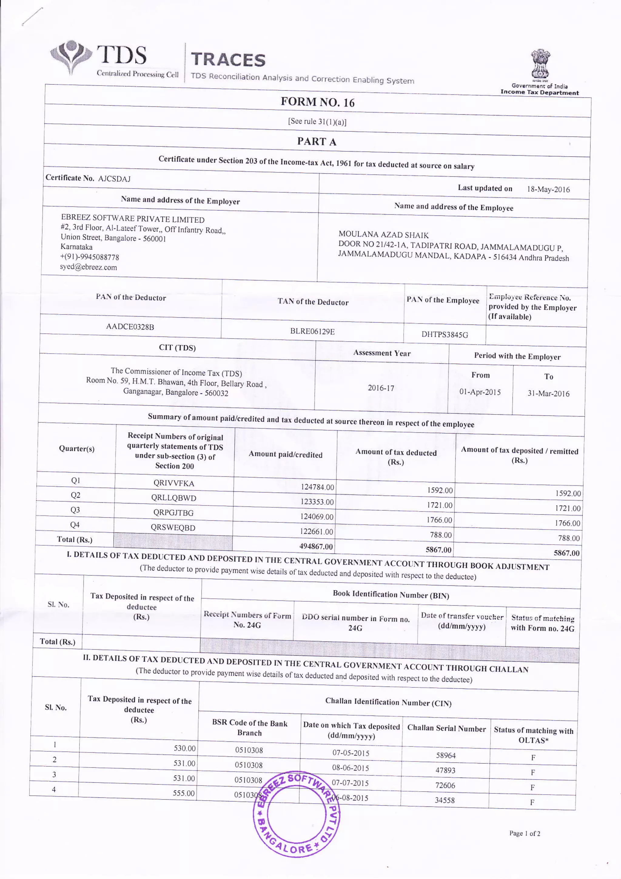 form16_2015-16 | PDF