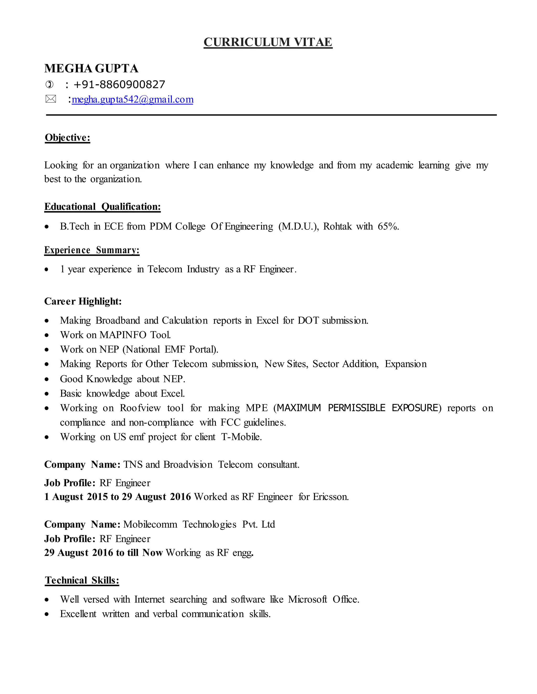 megha cv | DOCX