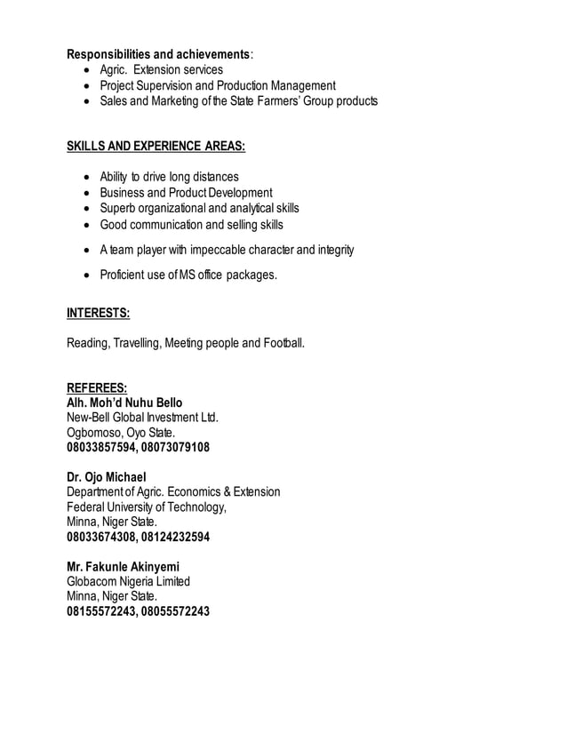 BELLO BASHIR CV XXX | PDF