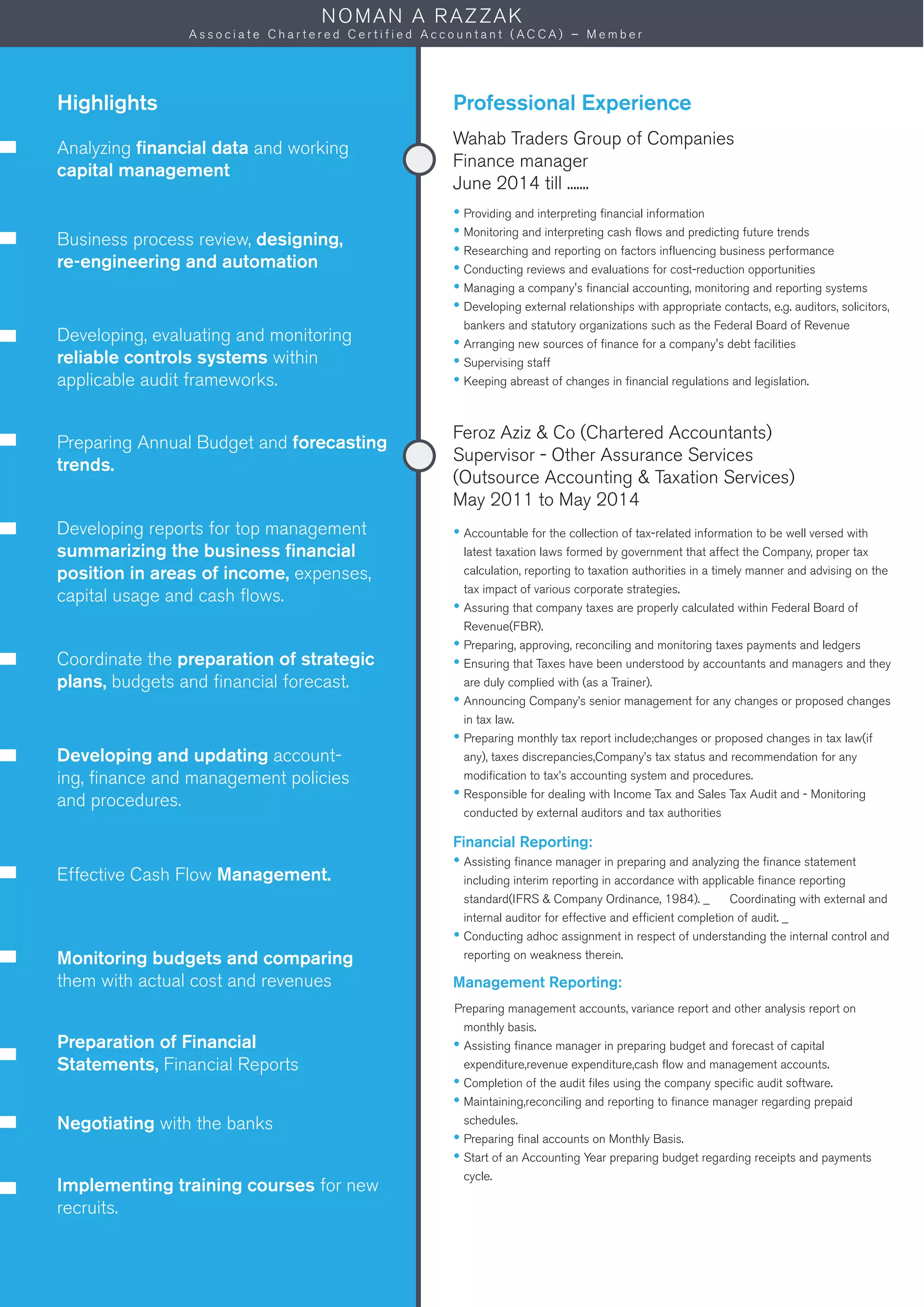 Noman Razzak - ACCA Member | PDF