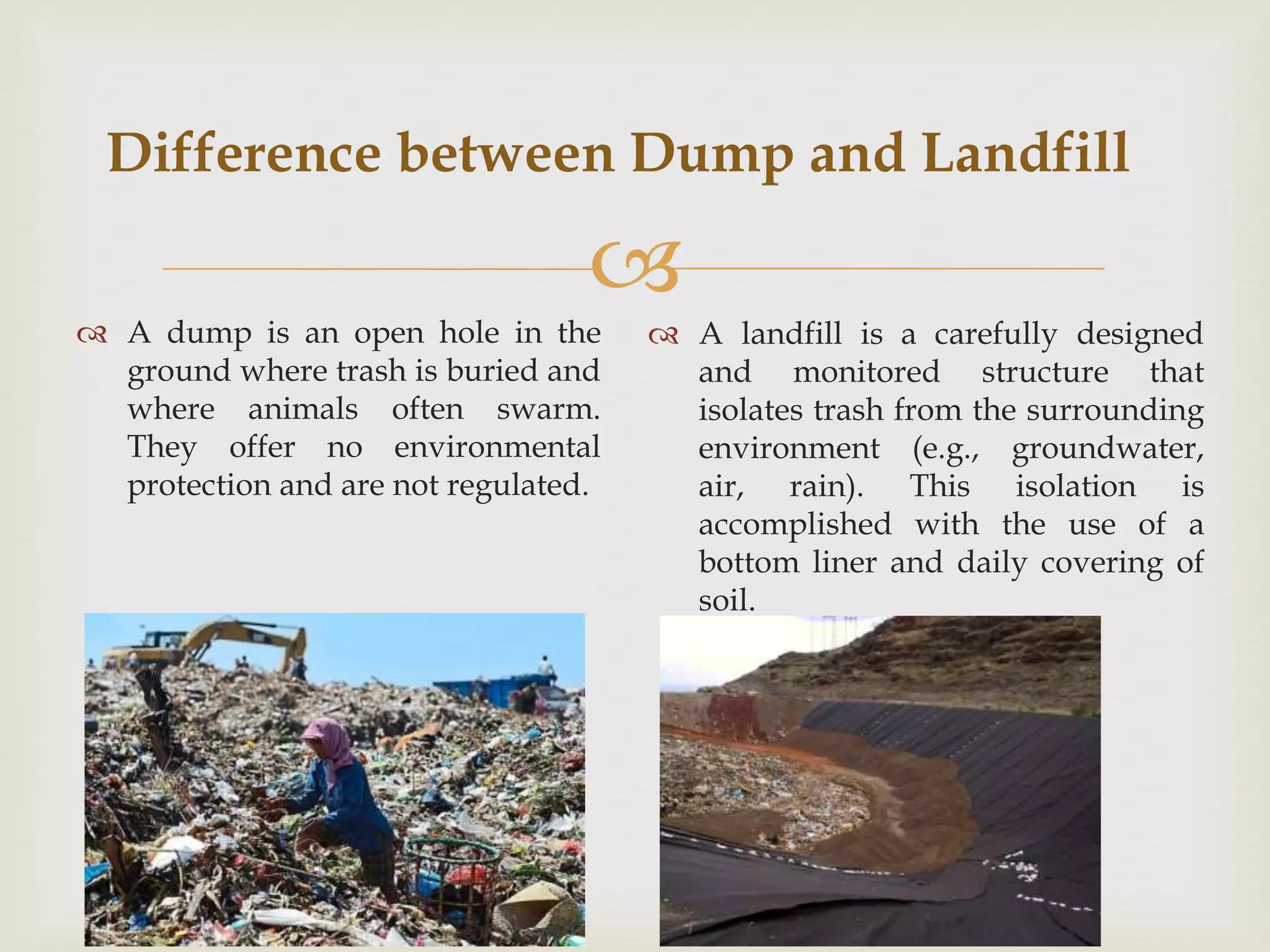 Landfill - Basics | PPTX | Environmental Services Industry | Industries