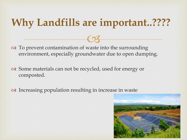 Landfill - Basics | PPTX | Environmental Services Industry | Industries