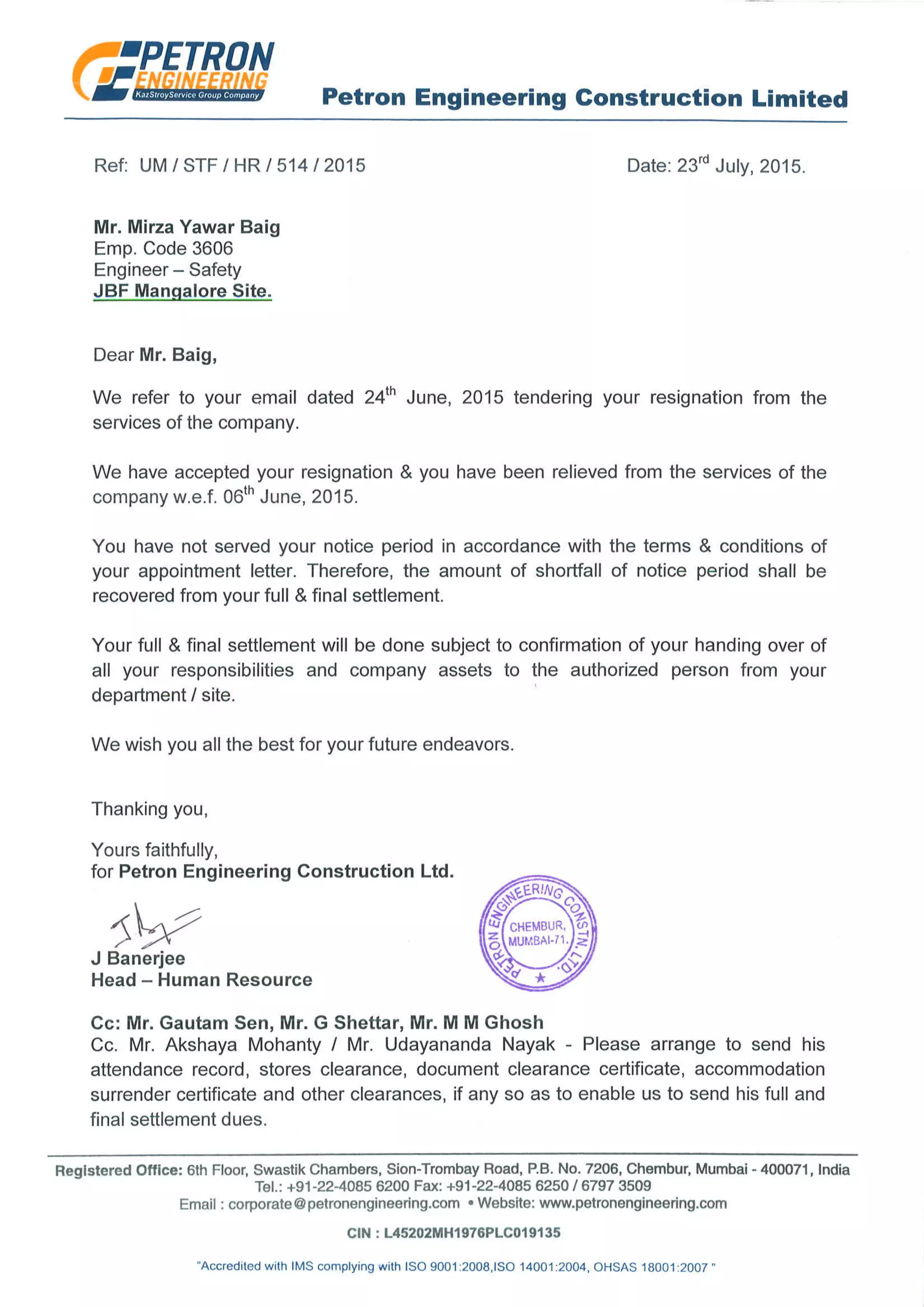Releasing Letter - Petron | PDF