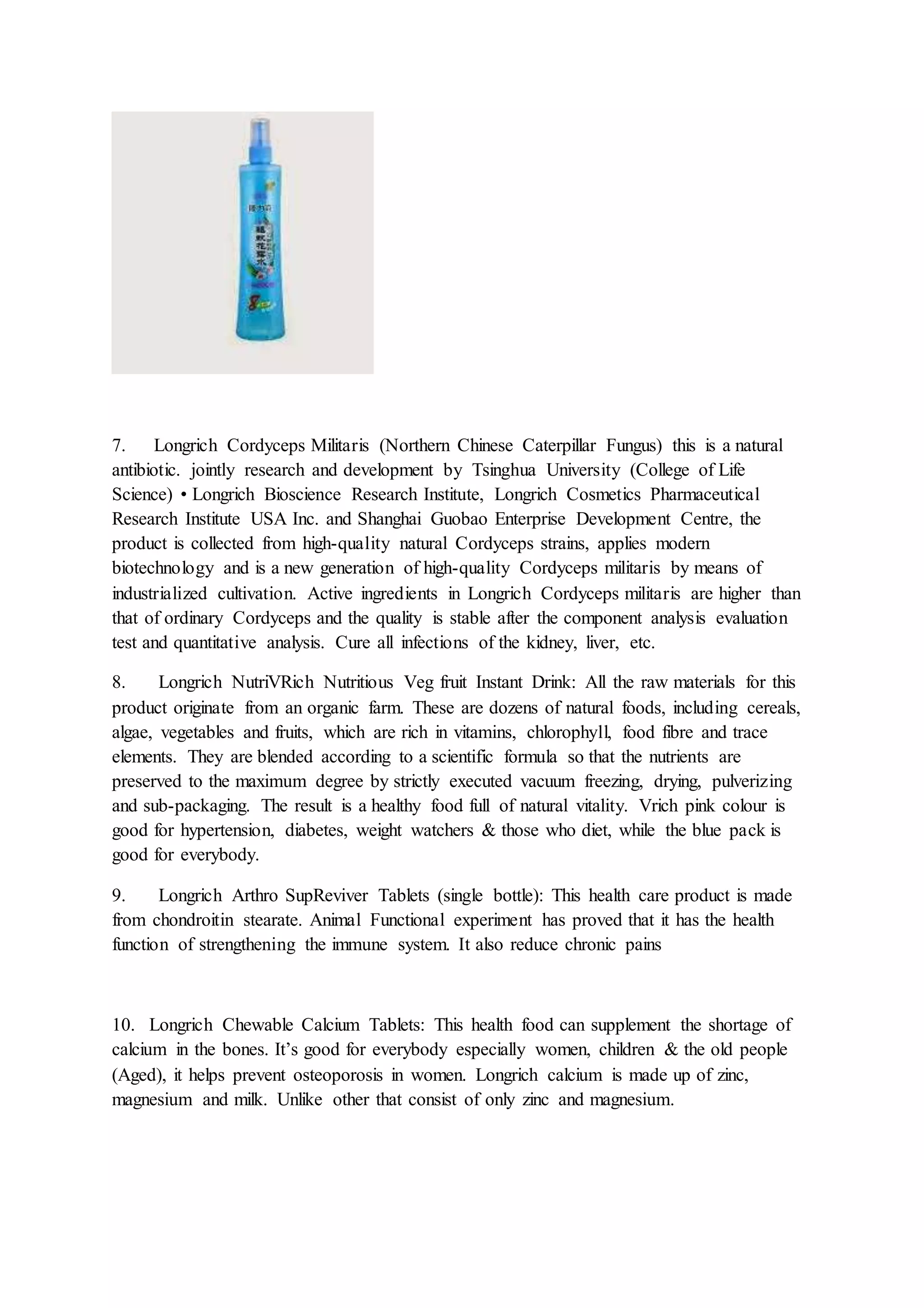 LONGRICH PRODUCTS IN NIGERIA | DOCX
