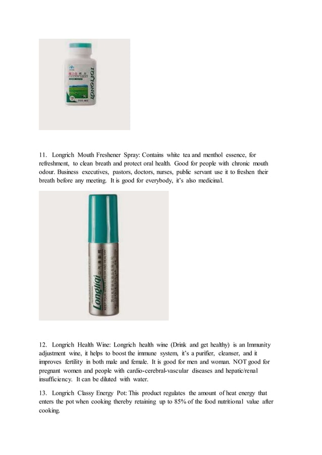 LONGRICH PRODUCTS IN NIGERIA | PDF