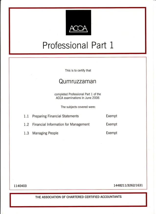 ACCA Part-1 | PDF | Business Accounting & Finance | Business