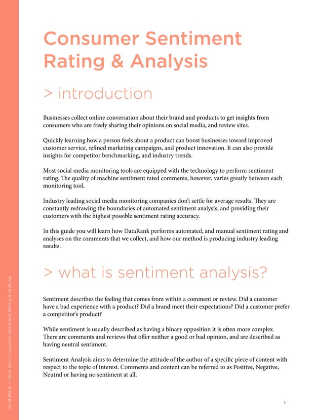 Deep Dive - Consumer Sentiment Rating & Analysis White Paper | PDF ...