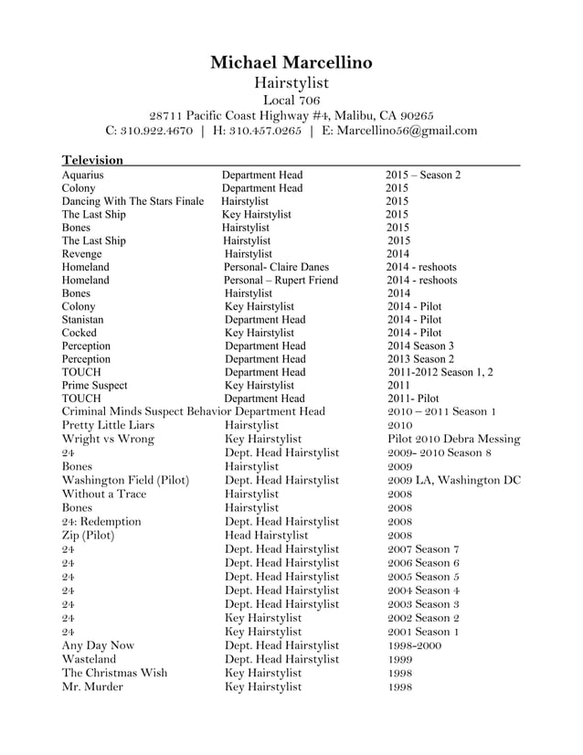 Michael Marcellino Resume 2015 | PDF