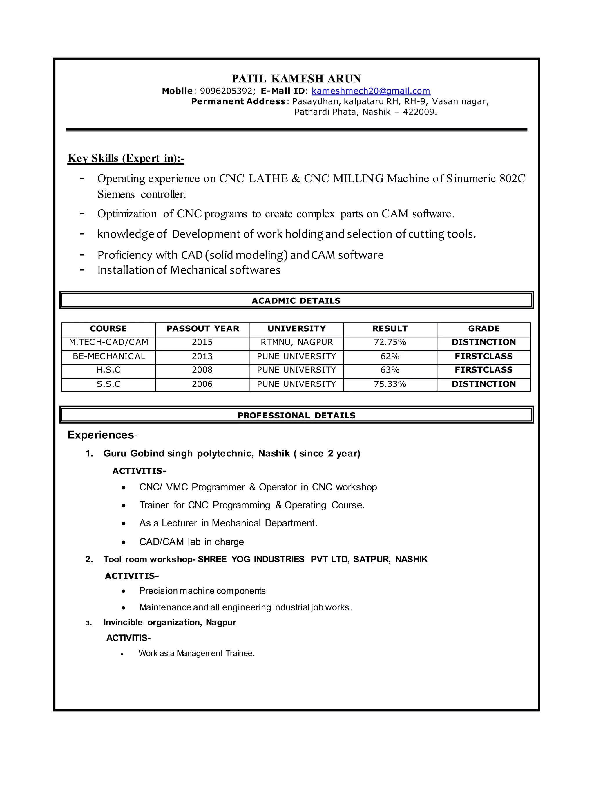 KAMESH RESUME updated | PDF