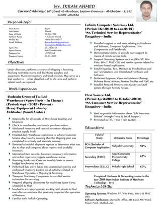 Ikram PDF Resume (1 Page) | PDF | Operating Systems | Computer Software and Applications