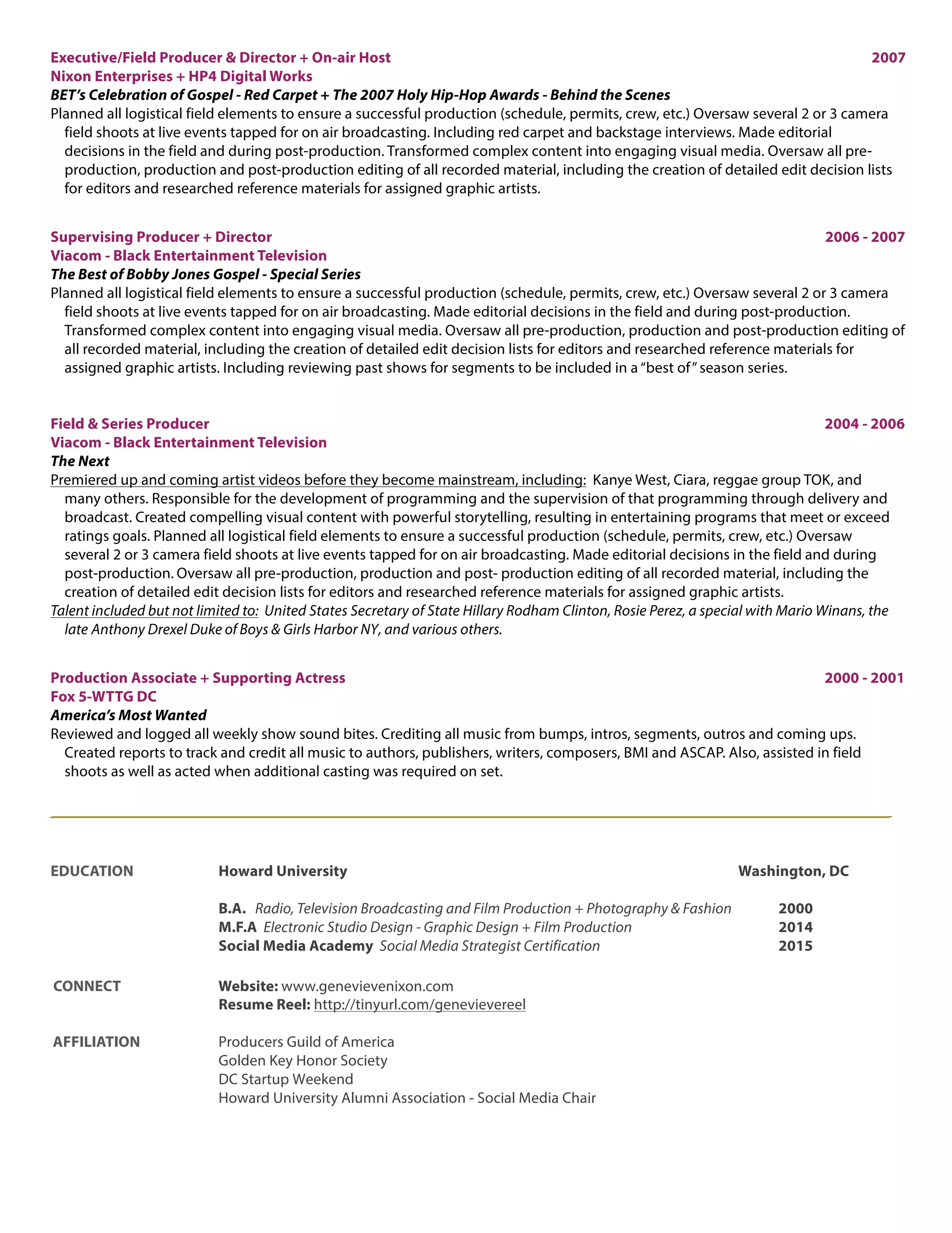 Genevieve Nixon - 2015 resume | PDF