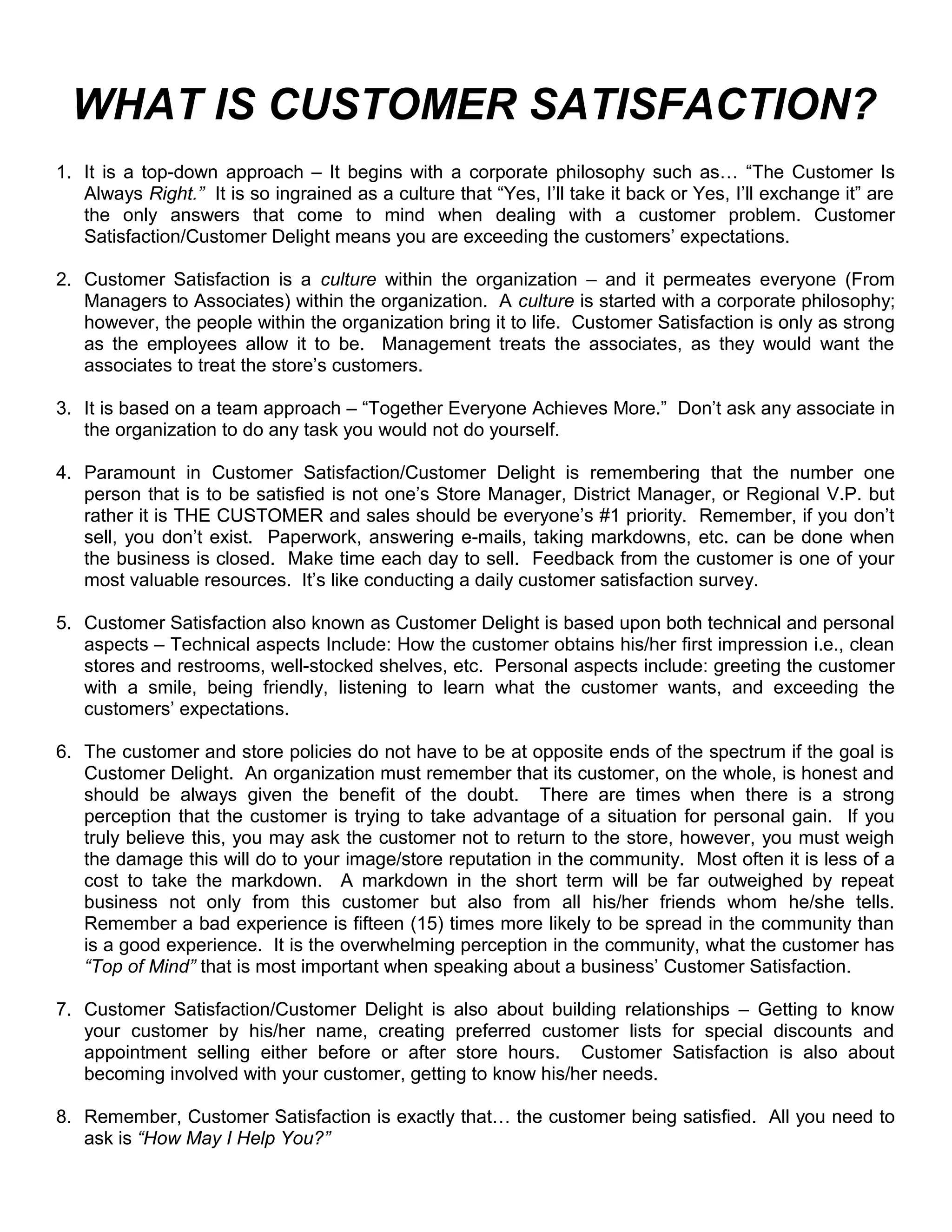 What is Cus Sat | DOC