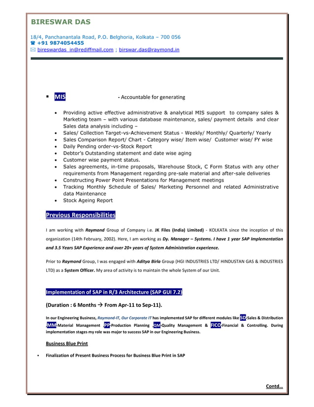 Resume-Bireswar Das | PDF