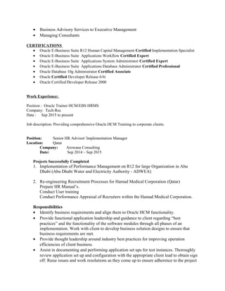 Oracle HRMS Fundamental CV | PDF