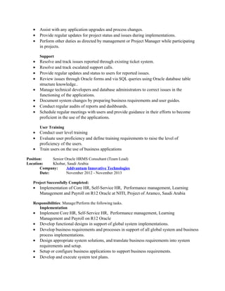 Oracle HRMS Fundamental CV | PDF