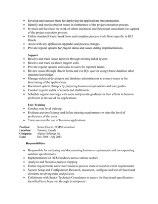 Oracle HRMS Fundamental CV | PDF