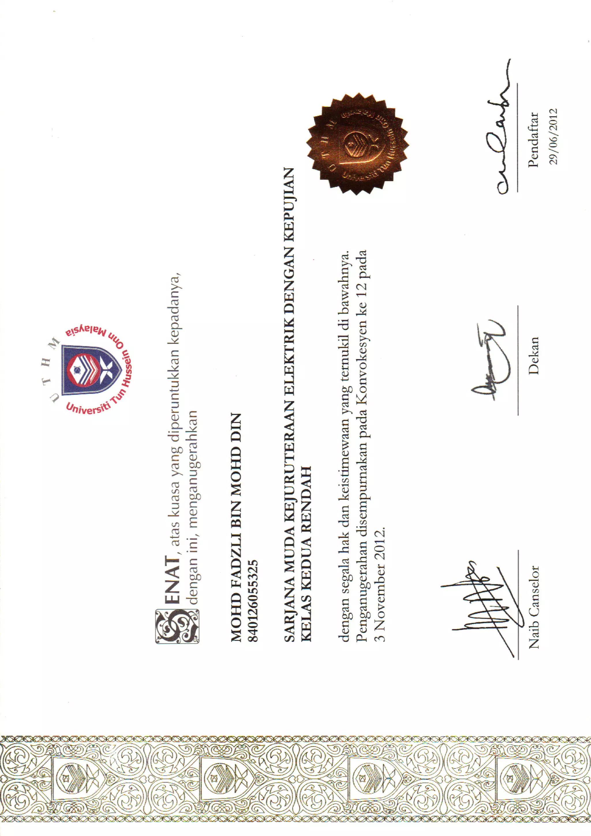 Degree certificate | PDF