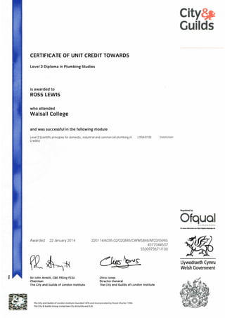 Plumbing Level 2 C&G | PDF