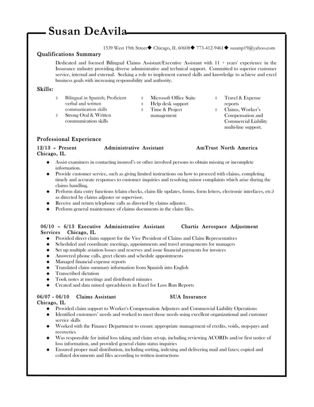 Susan DeAvila Resume | PDF