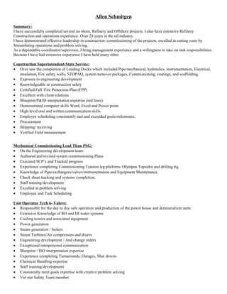 Allen Schmitgen pushkar resume' | PDF