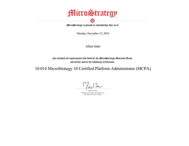 MCPA certificate | PDF
