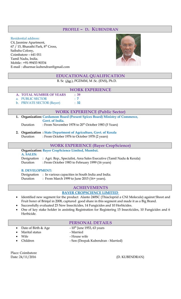 Kubendran.Resume - Copy | DOC