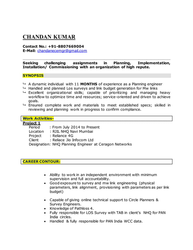 CHANDAN RESUME | DOCX | Business | Business and Finance