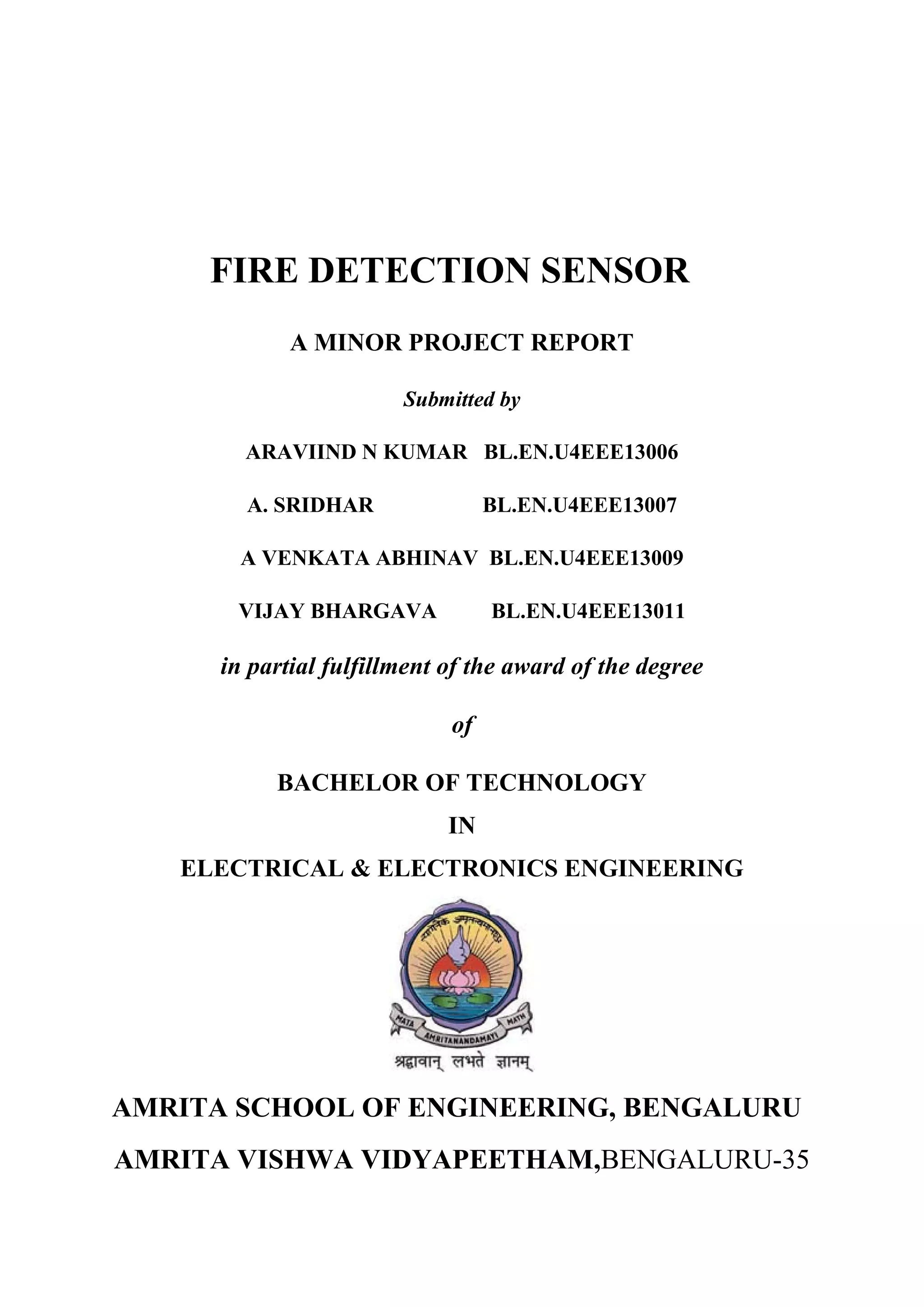 FIRE DETECTION SENSOR | PDF