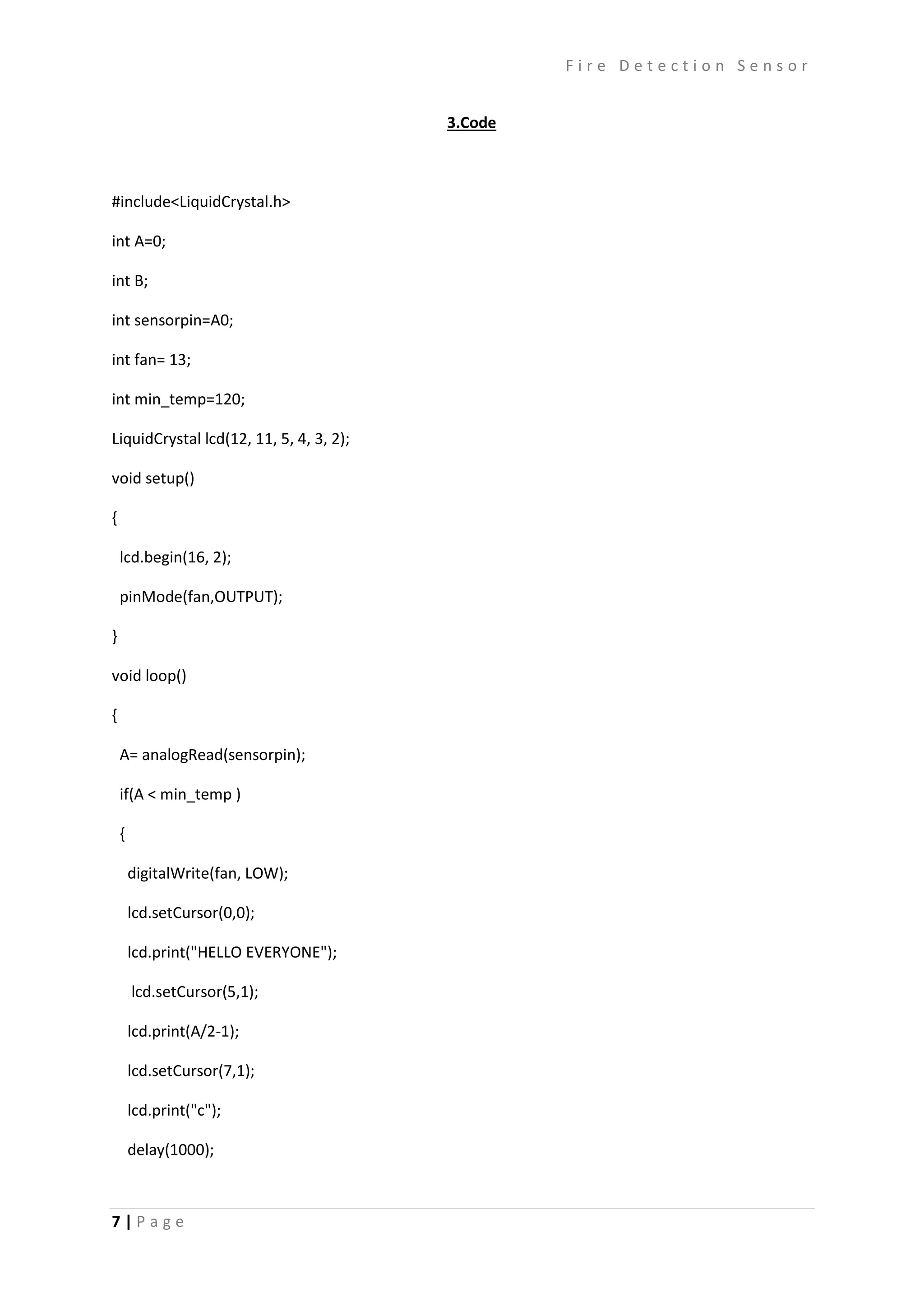 Fire Detection Sensor Pdf