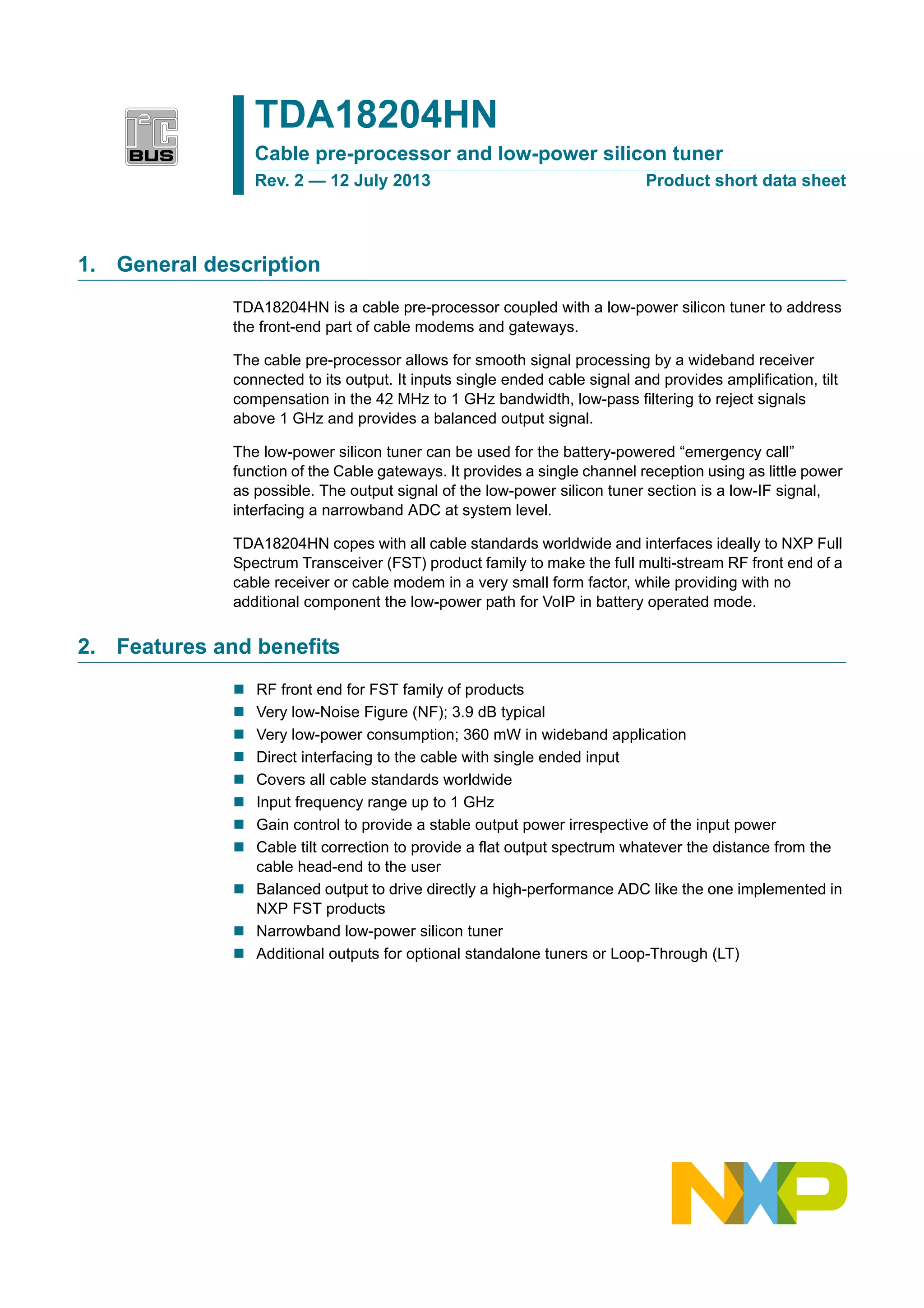 TDA18204HN_SDS | PDF