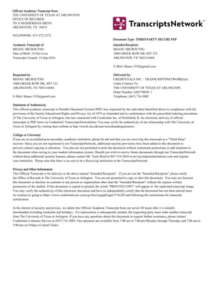 UTA Transcript | PDF
