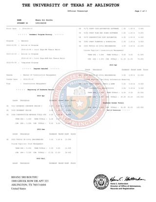 UTA Transcript | PDF