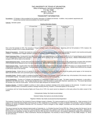 UTA Transcript | PDF