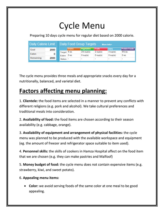Cycle-Menu | PDF | Nutrition | Healthy Living