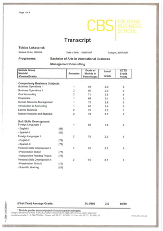 Academic Transcript | PDF