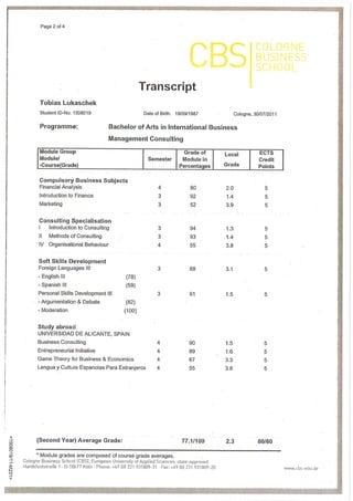 Academic Transcript | PDF