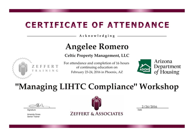 LIHTC Certificate | PDF