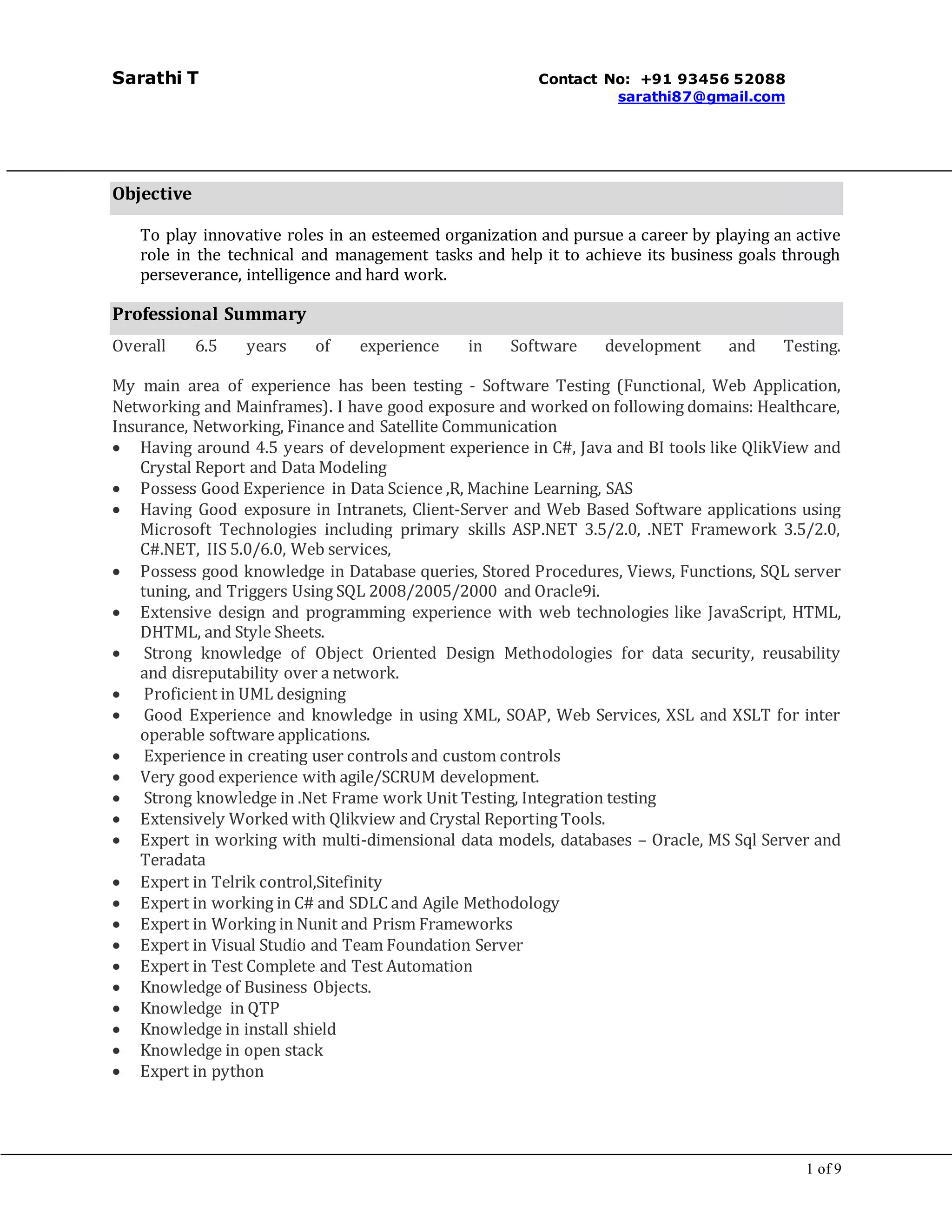 Sarathi_Resume_June 2016 | DOCX