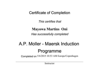 A.P. Moller Maersk Induction | PDF