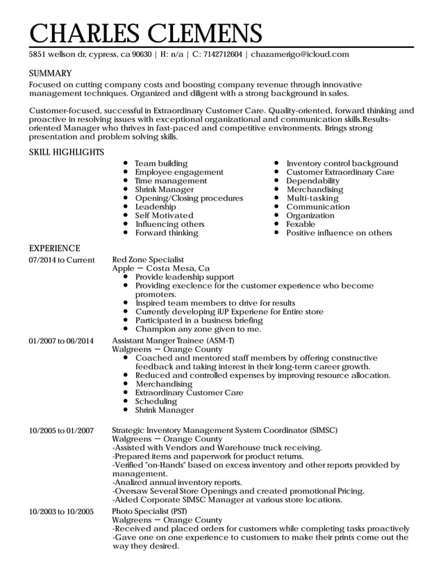 Charles Clemens Resume | PDF