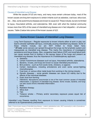 Interstitial Lung Disease - Focusing on Idiopathic Pulmonary Fibrosis | PDF