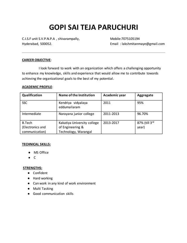 gopi Resume | PDF