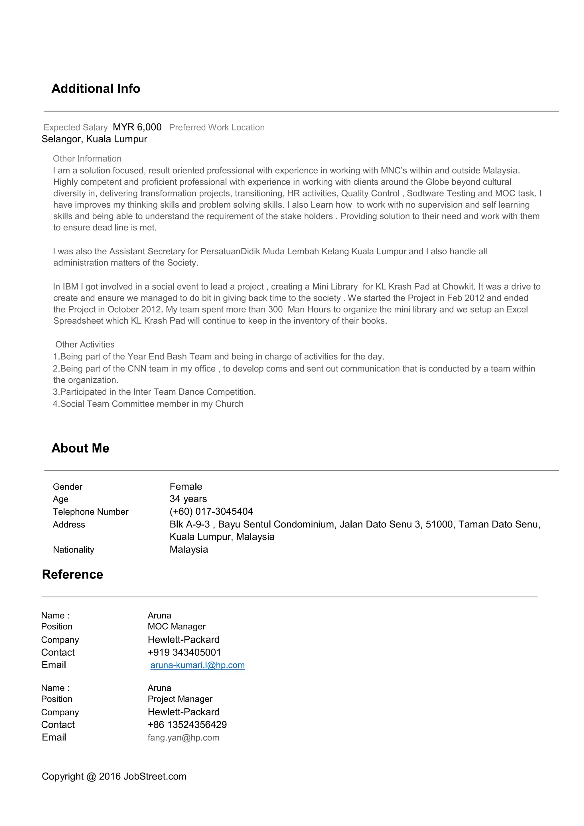 Sharon Felix Resume | PDF