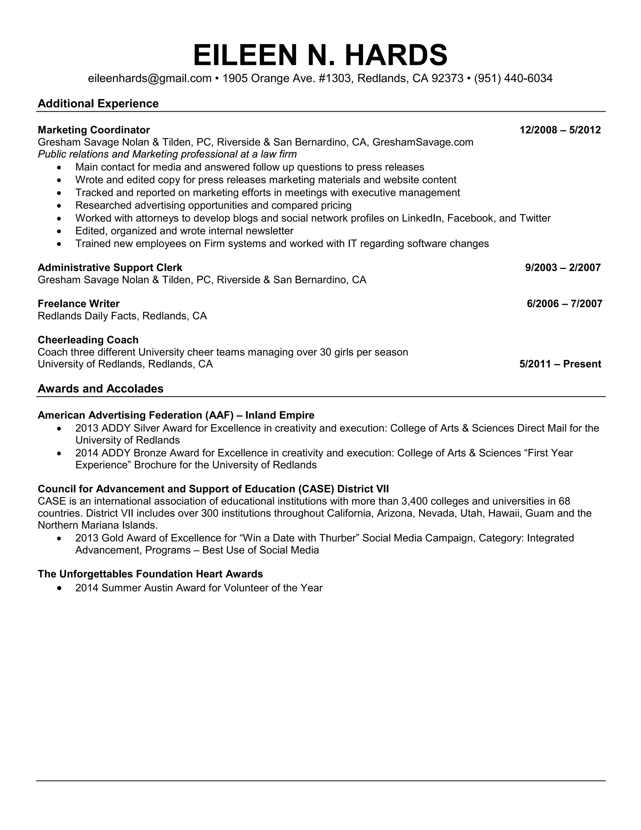 Eileen Hards Resume | PDF