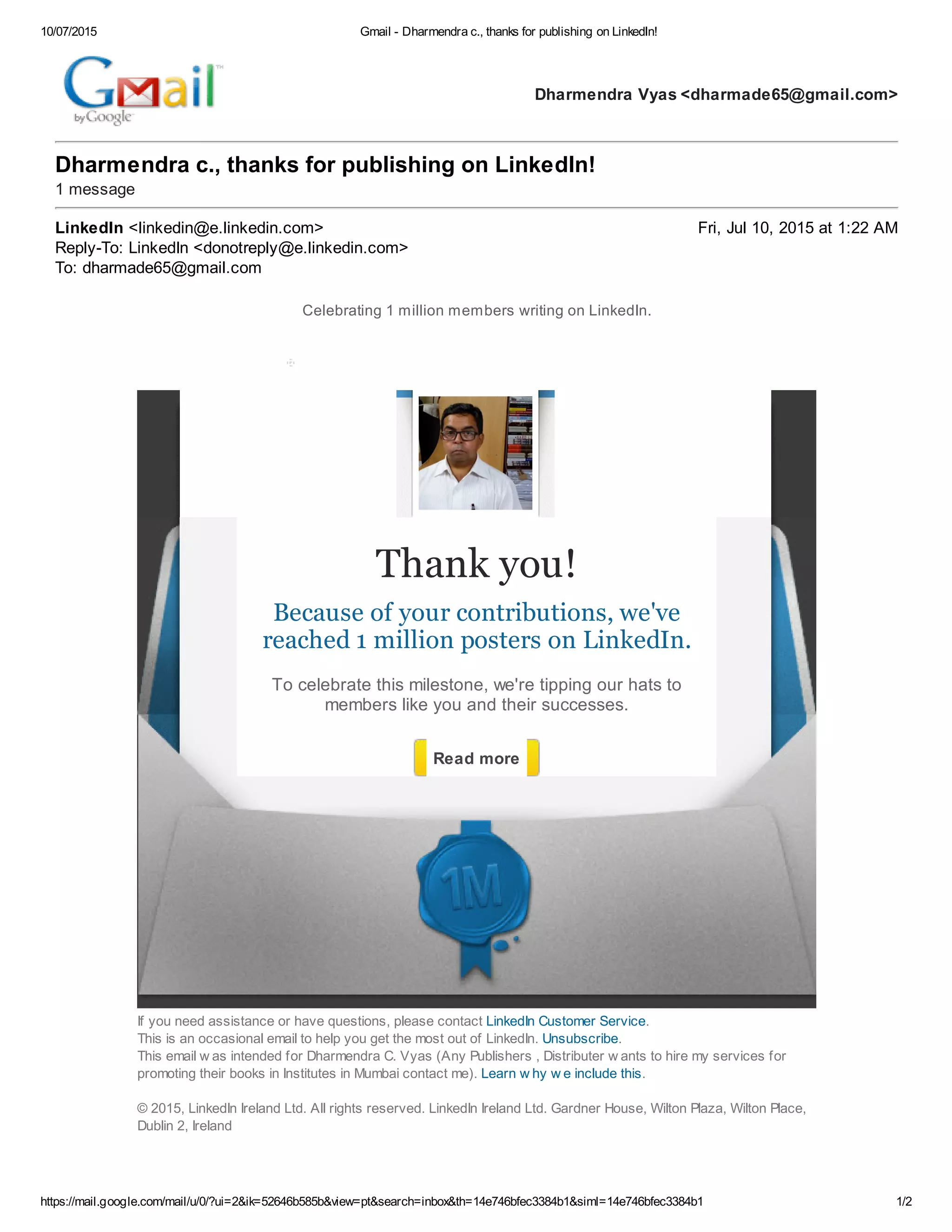 Gmail - Dharmendra c | PDF