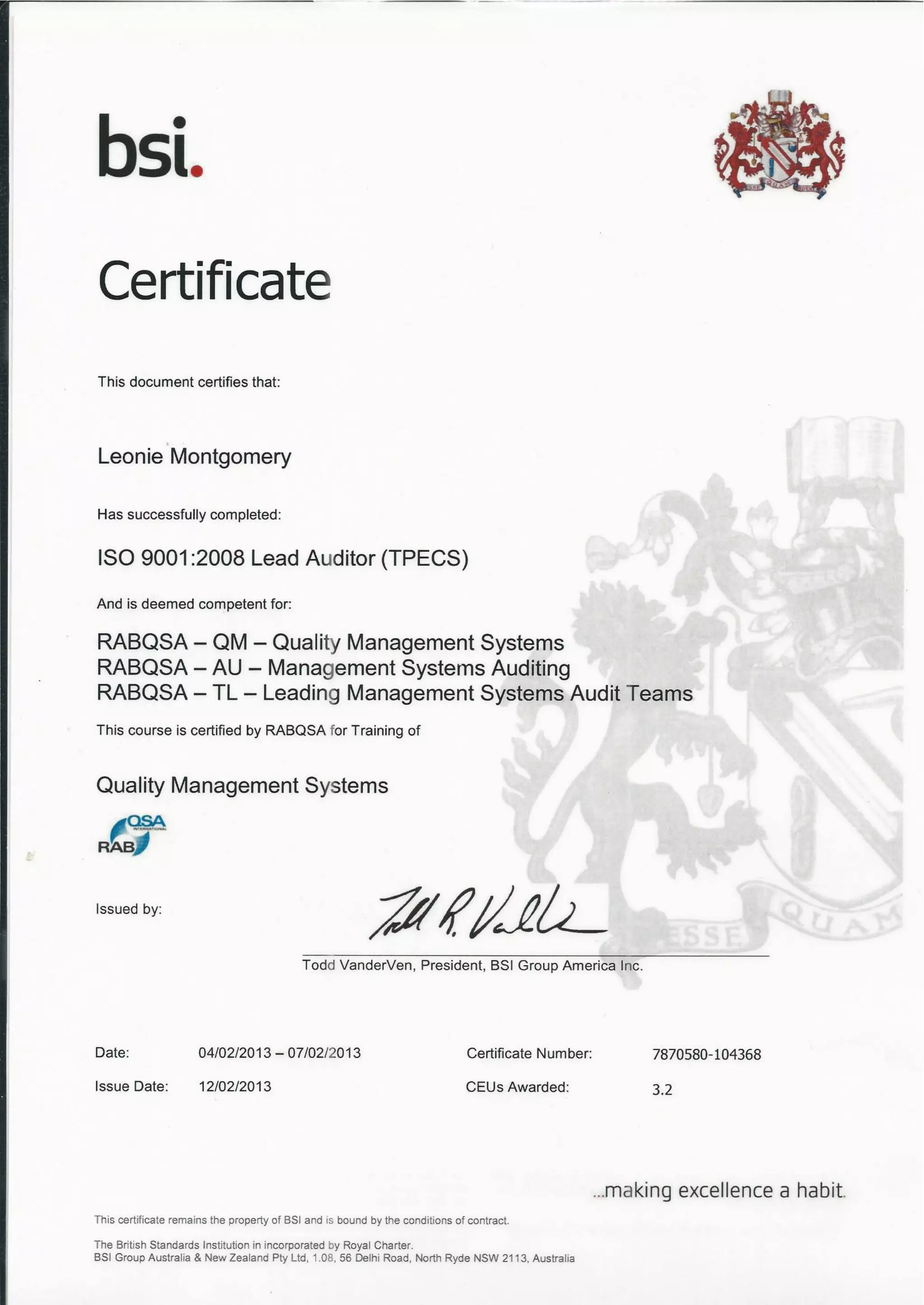 BSI QMS Certificate | PDF