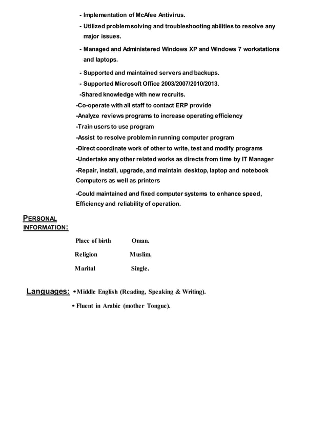 Akram C.V | DOCX | Operating Systems | Computer Software and Applications