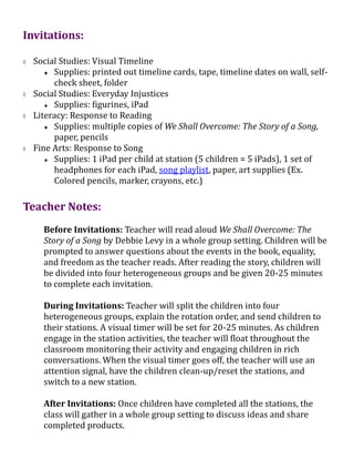 E325 We Shall Overcome Learning Invitations | PDF