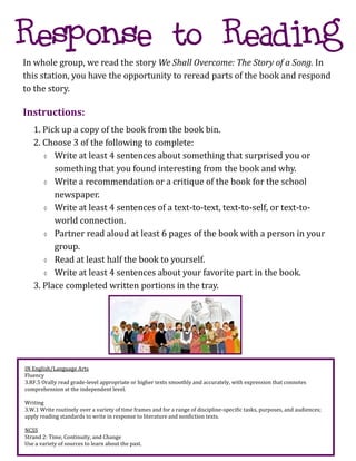 E325 We Shall Overcome Learning Invitations | PDF